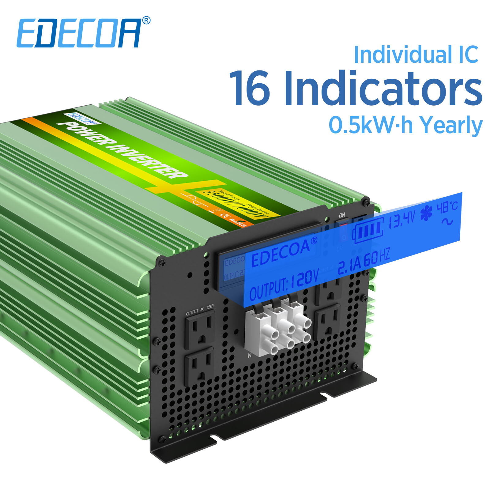 EDECOA DPP35 12V To 120V 3500W Pure Sine Wave Power Inverter for sale online | eBay