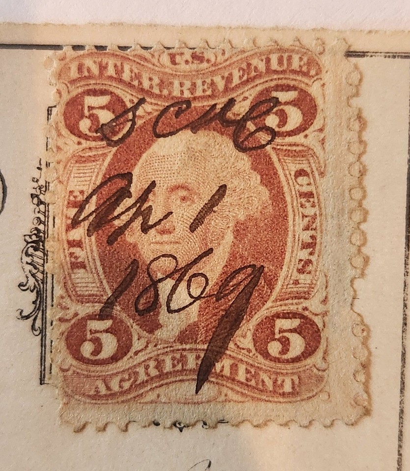 Mechanics Bank Deposit Certificate with Rare R23c "Agreement" Revenue Stamp | eBay