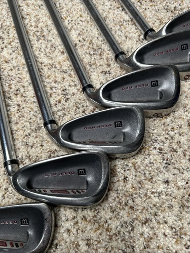 Wilson Deep Red RH Iron Set Steel Fat Shaft Fluid Feel Urethane S Flex ...