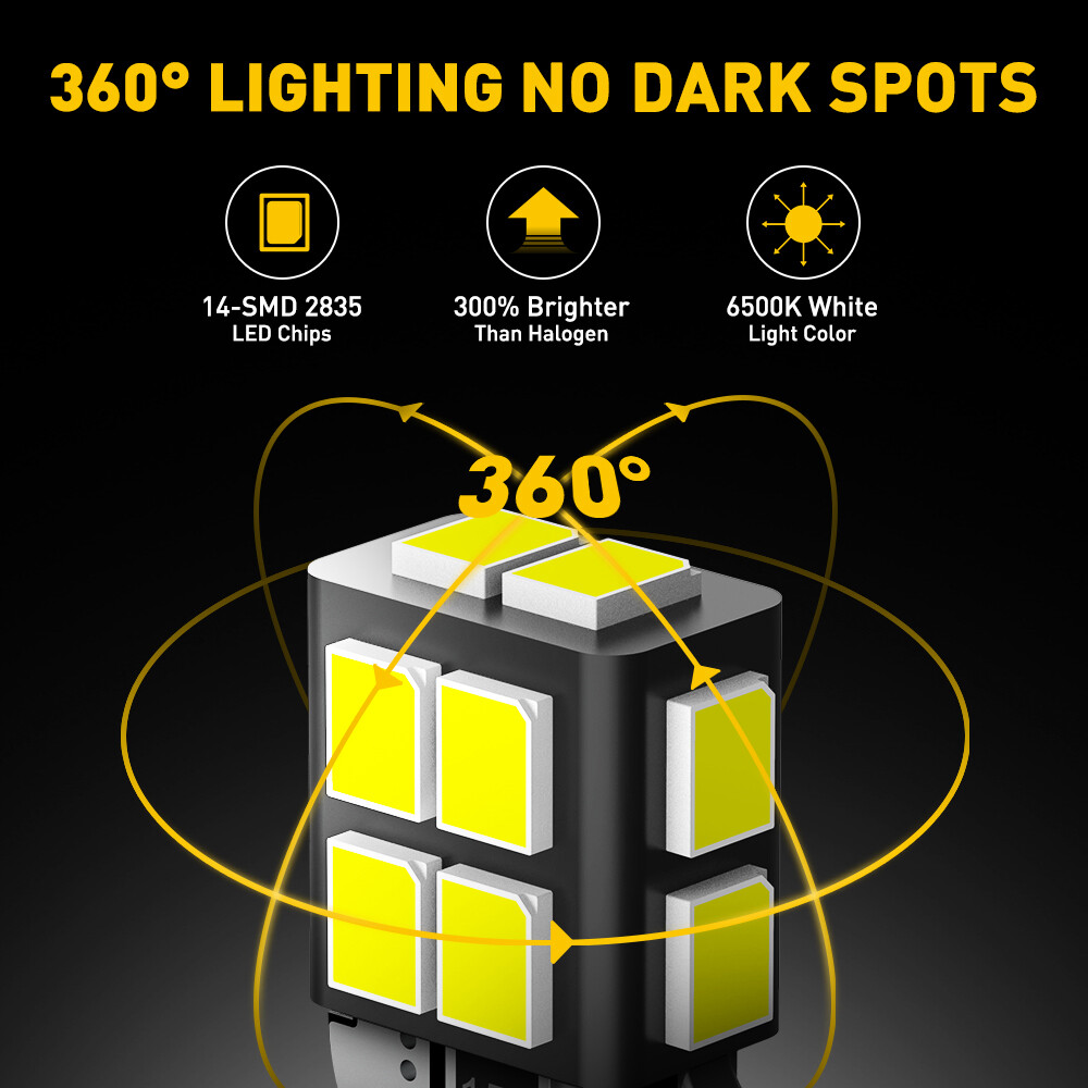 Canbus T10 LED Canbus White Car Interior Light Parker Bulb Globe 6500K ...