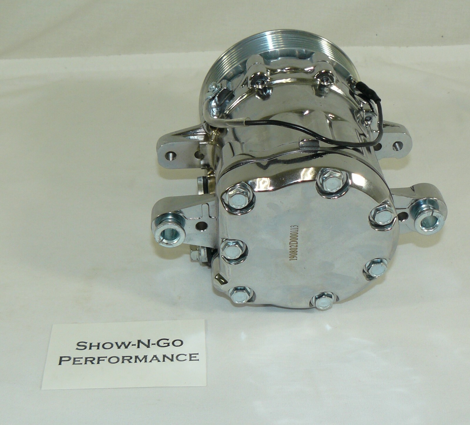 Chrome Mini AC Compressor - Sanden SD-7 Style | Belt Driven | Multi ...