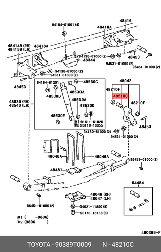Genuine OE Spring Silent Block Suspension, 90389T0009 for TOYOTA 90389 ...