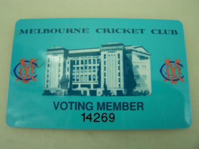 MCC Melbourne Cricket Club Voting Member swipe card 14269 82 | eBay