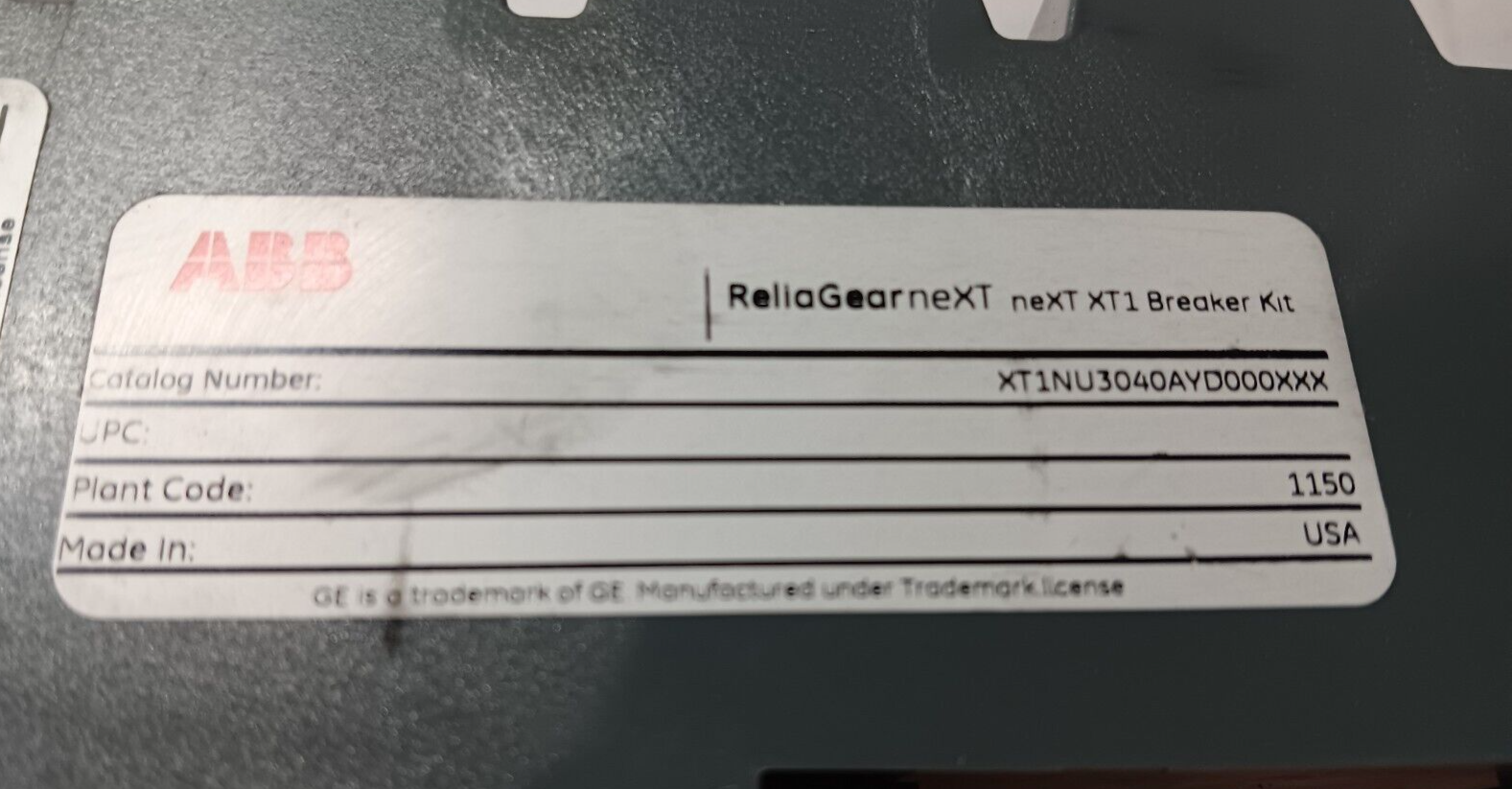 NEW ABB GE RELIAGEAR NEXT 100 AMP CIRCUIT BREAKER 600V 3 POLE ...
