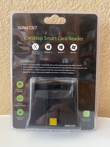 SAICOO Desktop Smart Card Reader Mac OS 10.5+ Windows 10 8 7 USB New ...