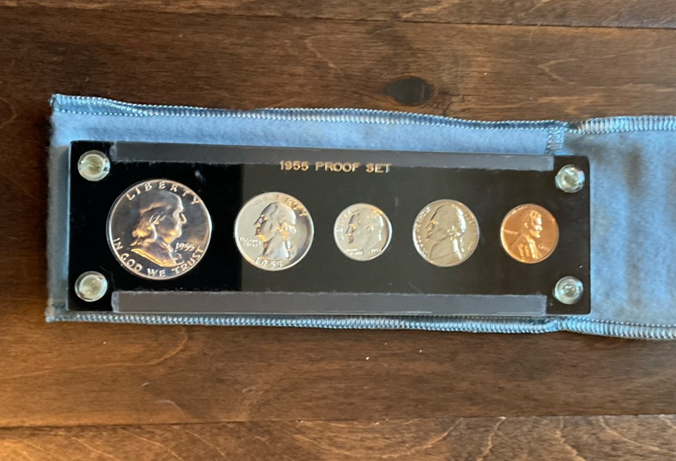 1955 US PROOF SET IN ORIGINAL MINT ISSUED HARD PLASTIC CONTAINER | eBay