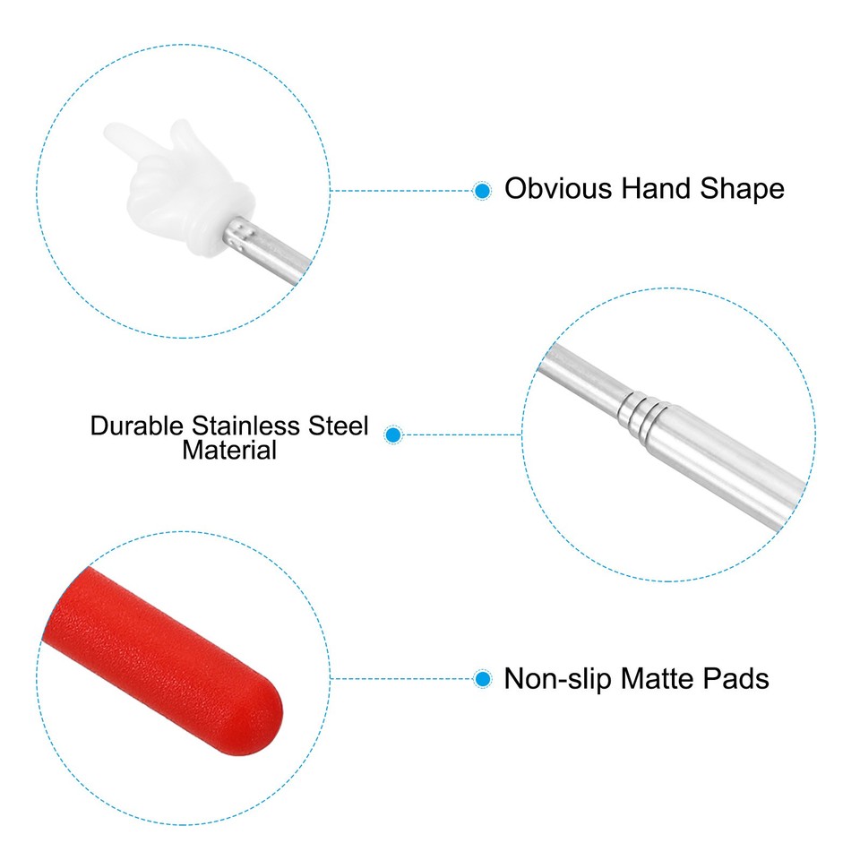 Telescopic Teachers Pointer Stick, 2 Pcs Teacher Hand Finger, Red Style ...