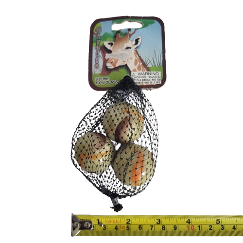 Vintage Glasfirma 35MM Giraffe Glass Mega Marbles 3-pack, Orange/Tan ...