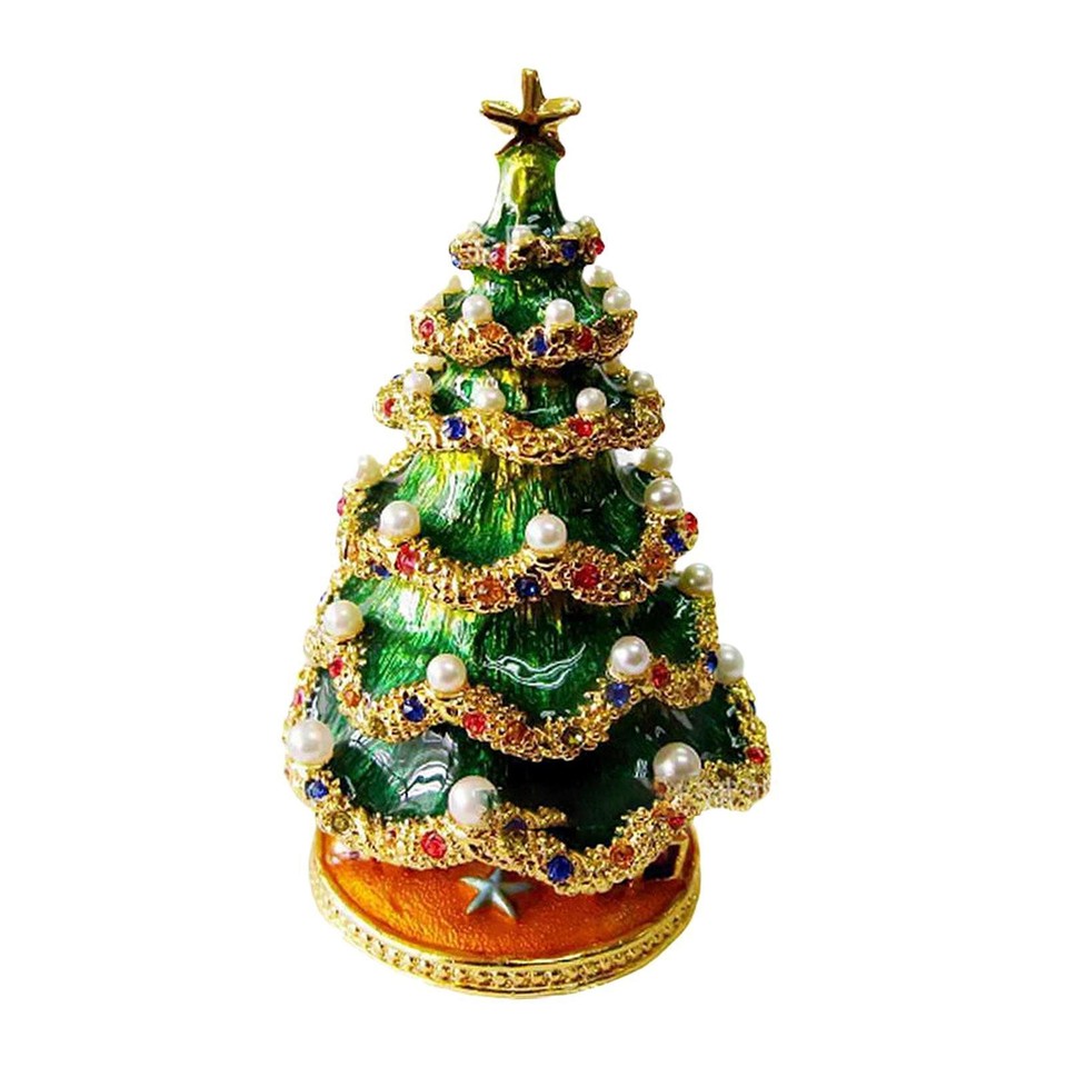 Unique Christmas Tree Jewelry Trinket Box Ornament Statue for ...