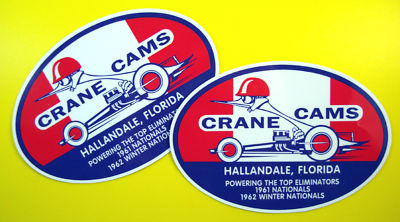 CRANE CAMS DRAG RACING Retro hot rod custom car Stickers Decals 60's | eBay