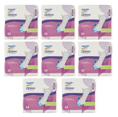 384 Count (8 Pack of 48 count each) Equate Options Liners Long Length ...