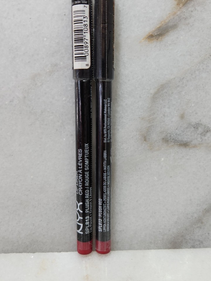 2- Nyx Professional Makeup Slim Lip Pencil Plush Red SPL813 ...
