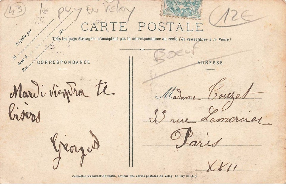 43 Le Puy En Velay AP#DC559 A Beef | eBay