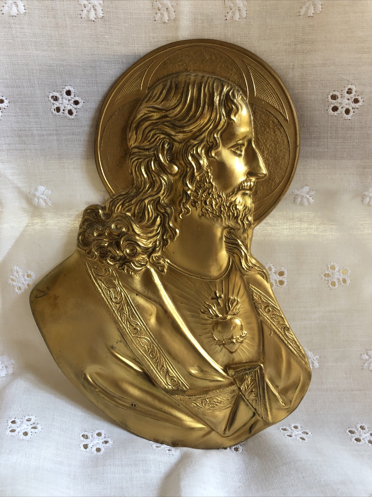 Vintage 1924 Brass Jesus Wall Plaque Louis Vincent Aronson | eBay