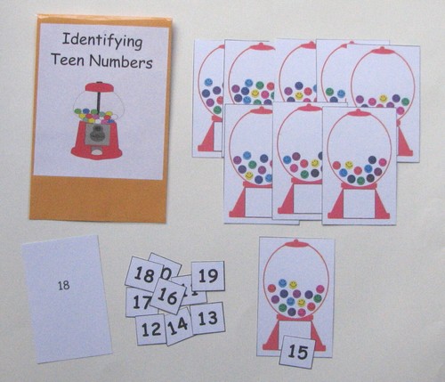 Educational Math Center Learning Resource Game Identifying Teen Numbers ...