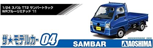 Aoshima 1/24 SUBARU TT2 SAMBAR Kei Truck WR Blue Limited 2011 Model Kit ...