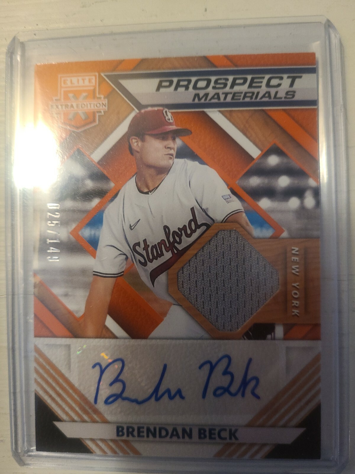 2021 Panini Elite Extra Edition BRENDAN BECK prospect patch auto-025/ ...