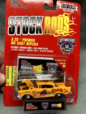 (95c) Racing Champions - Stock Rods - '57 Chevy Bel Air - orange | eBay