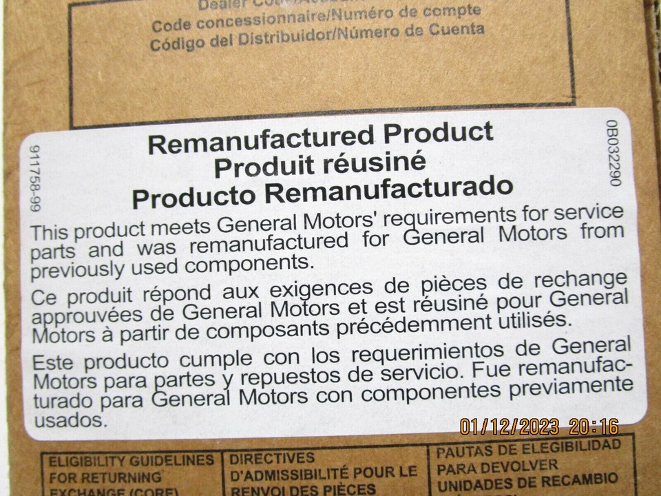 Mass Air Flow Sensor ACDelco 213-3423 19112538 Reman | eBay