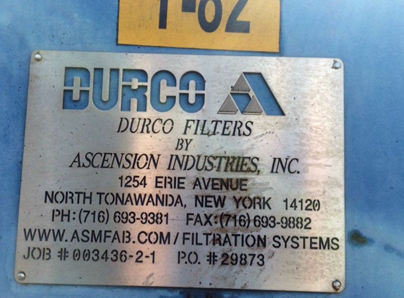 Durco filter press 200sf plate & frame 30x30 in poly plates. Model EP ...
