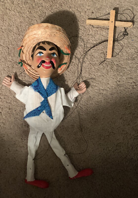 VTG Mexican Marionette Puppet Sombrero String Doll | eBay