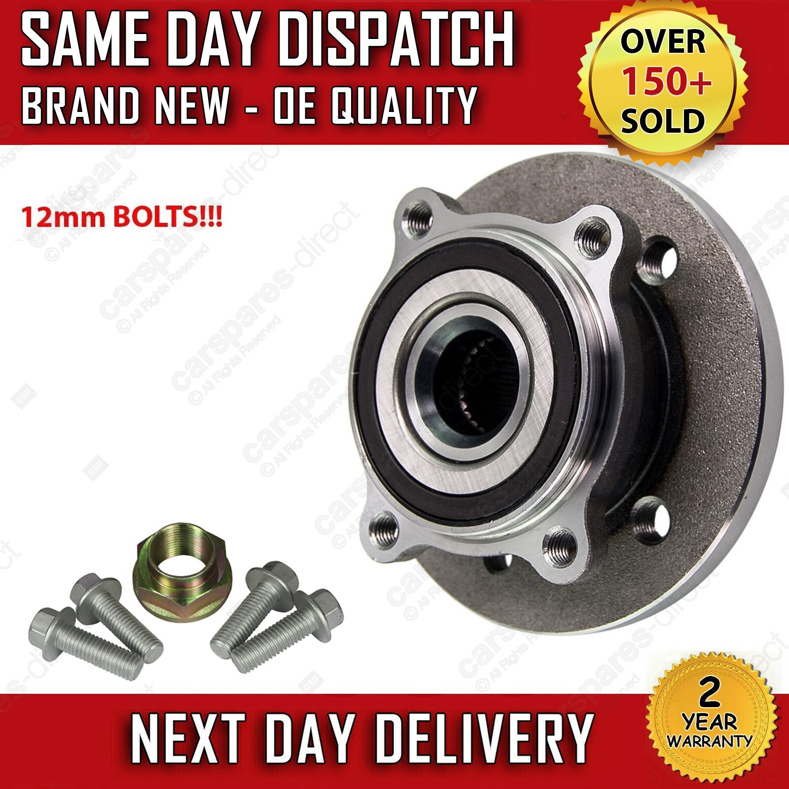 MINI COOPER / S R50 R52 R53 FRONT WHEEL BEARING HUB 12MM BOLTS 2001 ...