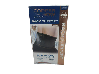 Copper Fit Elite Back Support AirFlow Back Brace Black Adjustable 30 ...