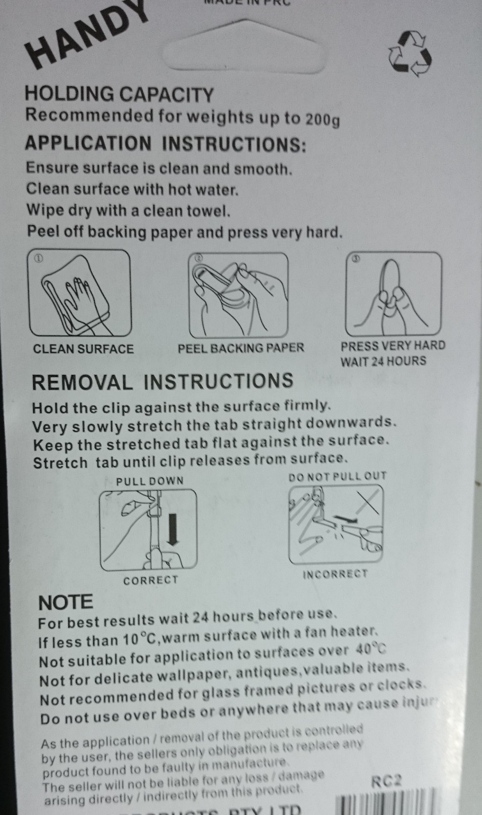 Removable Clear Adhesive Decorating Wall Clips Hooks Large No Wall ...