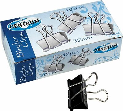 32mm Black Binder Clips Foldback Metal Binding Paper Clamps for ...