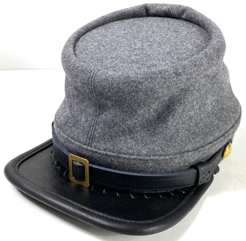 CIVIL WAR CSA CONFEDERATE INFANTRY GREY WOOL KEPI FORAGE CAP HAT-XLARGE ...