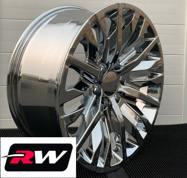 22 x9" inch Cadillac Escalade Replica Wheels Chrome 2019 Sierra Denali ...
