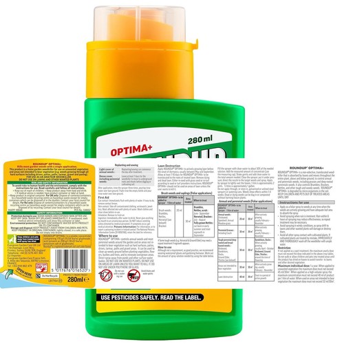 Roundup Optima+ Weedkiller Concentrate Tough Weedkiller Fast Acting ...