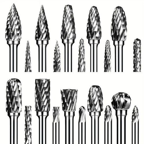 20PCS Mini Carbide Burrs Set 1/8" Shank Solid Tungsten Carbide Burrs | eBay