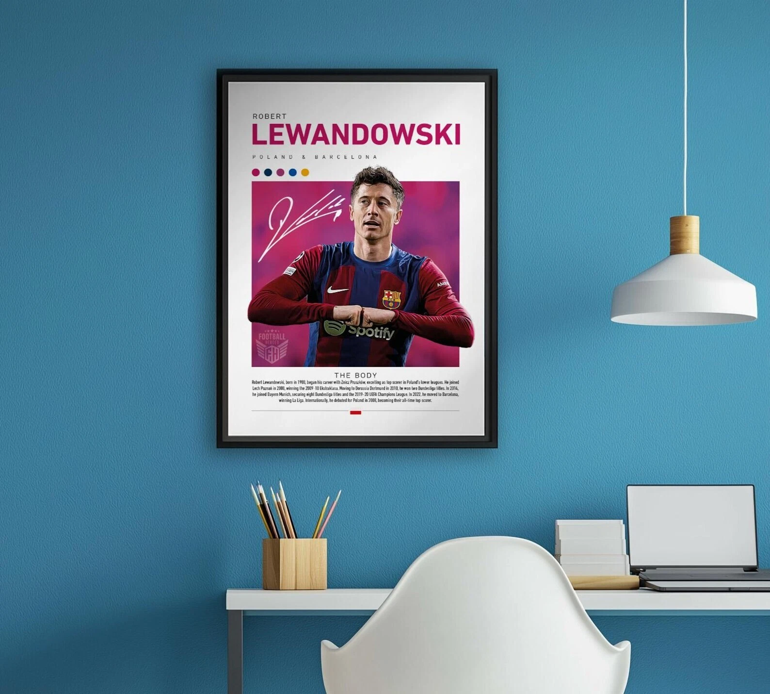 Robert Lewandowski Signed Photo Print Football Barcelona Posters | ID ...