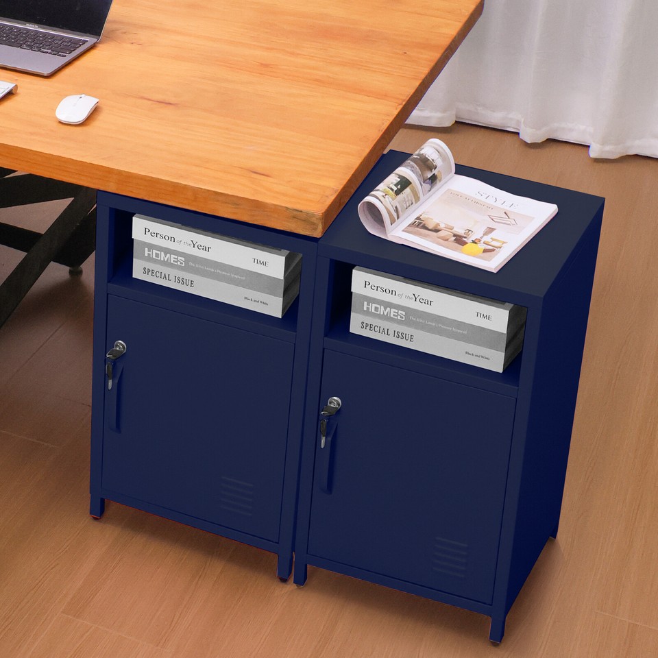 Night Table Lockable End Table Coffee Table Metal Locker Bedside ...