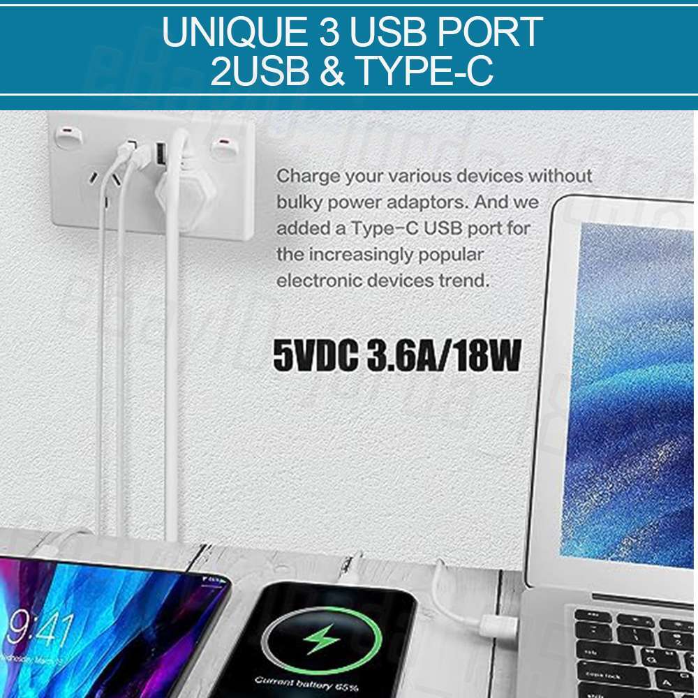 FAST Charge 10A amp Dual USB Type-C Double Power Point GPO Wall outlet ...