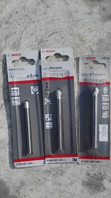 5mm / 6mm / 8mm BOSCH CYL-9 Ceramic tile porcelain fast drill bit OL ...