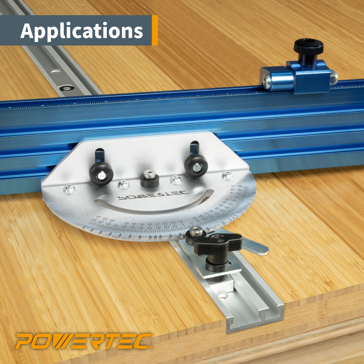 POWERTEC 48" Aluminum Combo T-Track Miter Track Dual Track Rail (71365 ...