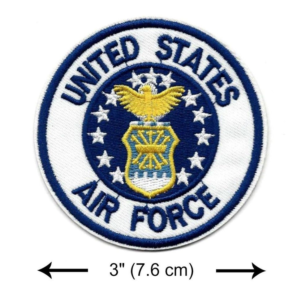 US AIR FORCE IRON ON PATCH 3" Embroidered Applique United States ...