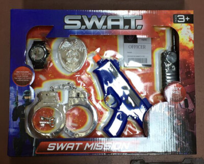 CHILDREN TOY PRETEND SWAT TEAM POLICE GUN OFFICER PLAY SET GUN ...