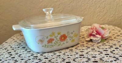 Corning Ware Wildflowers Orange Poppy A-1 1/2-B Baking Dish 1 1/2 Quart ...
