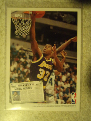 1992 Upper Deck Magic Johnson & Larry Bird Retire #SP1 (Aug. 18, 1992 ...