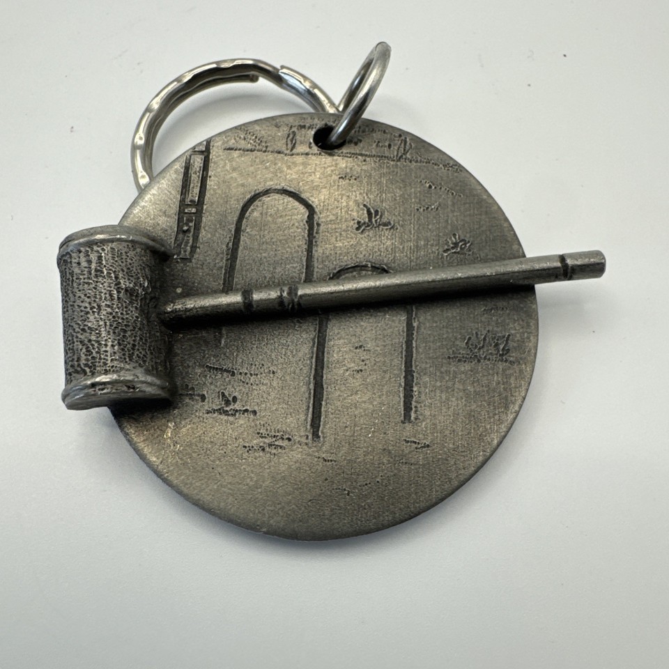 Keychain Pewter (?) Croquet Mallet & Wickets : "Blasny blasny! July 13 ...
