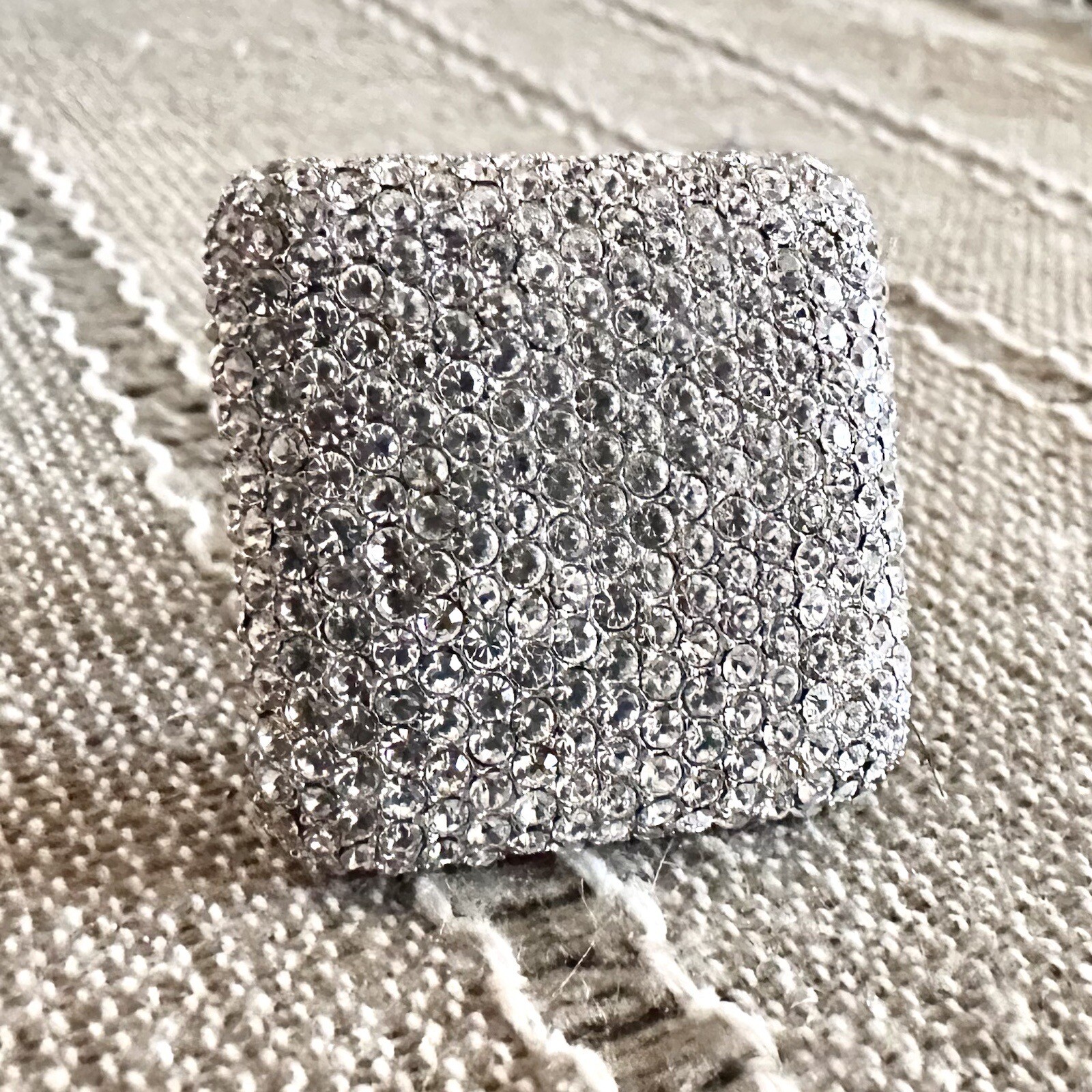 Women’s Bold Blinged Out Rhinestone Boho Square Statement Ring | Size 8 ...