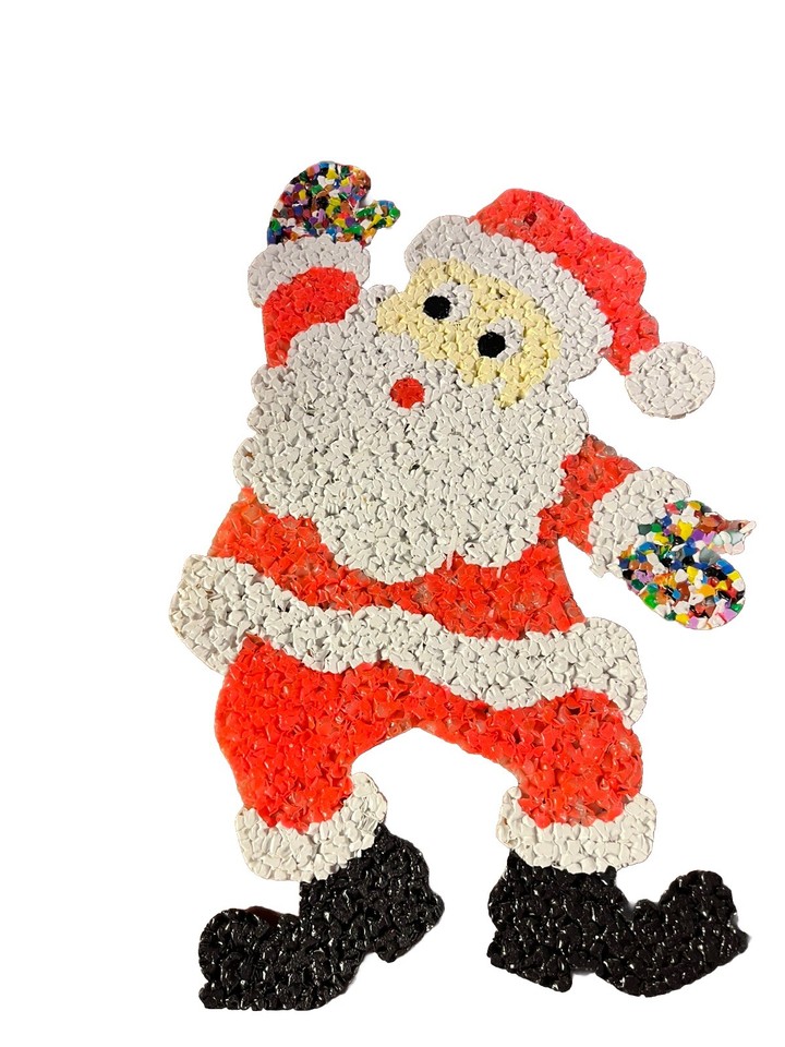 Vintage Melted Plastic Popcorn Santa Claus Hanging Christmas Wall ...