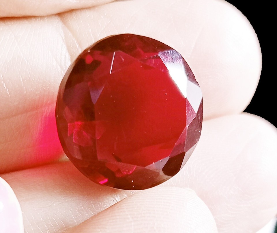 Superb Natural 15.47 Ct Round Cut Red Hessonite Garnet Loose Gemstone ...