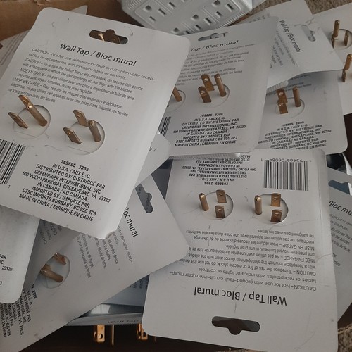 Lot Of 12 Intertek 6-Outlet Wall Tap - New And Sealed Outlet Extender 2 ...