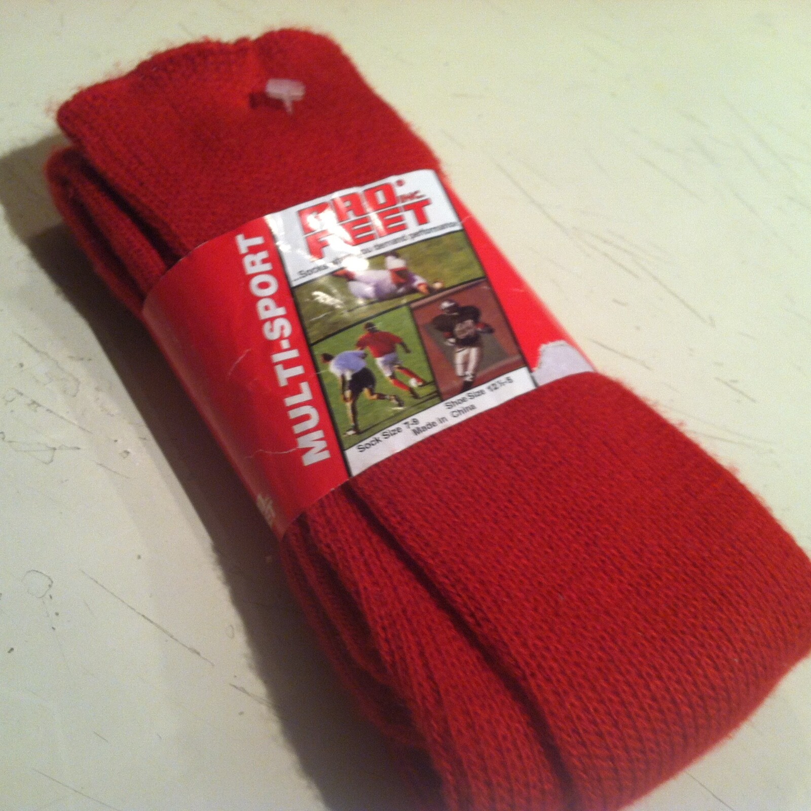 Vintage 80s New Multi Sport Socks Soccer Socks Red NE… - Gem