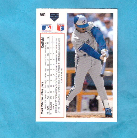 1991 Upper Deck Baseball Card #561 Mark Whitten Blue Jays | eBay