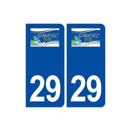 29 Santec logo autocollant plaque stickers ville arrondis | eBay UK